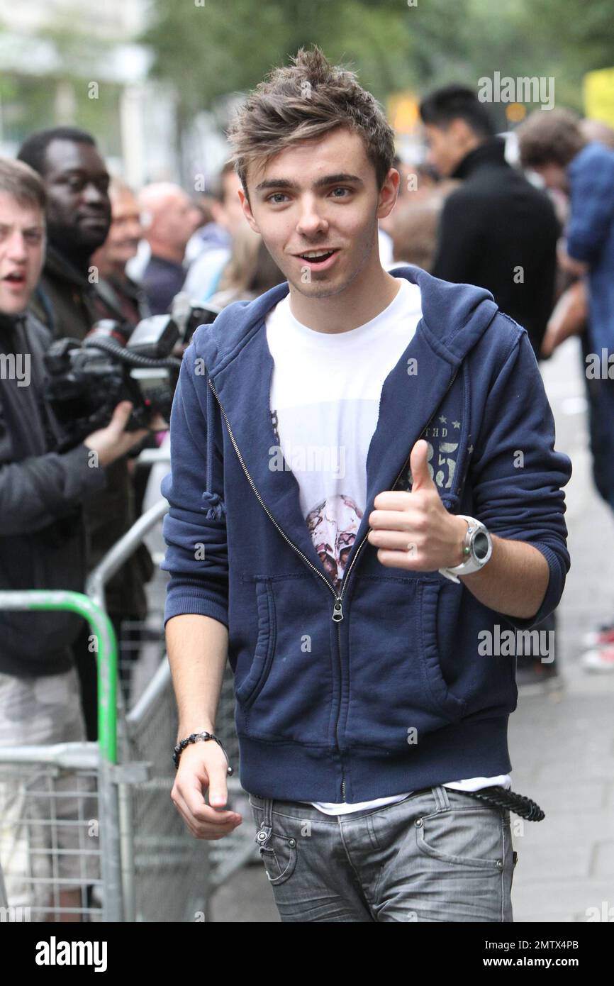 UK boy band The Wanted sign autographs and pose for photos at BBC Radio ...
