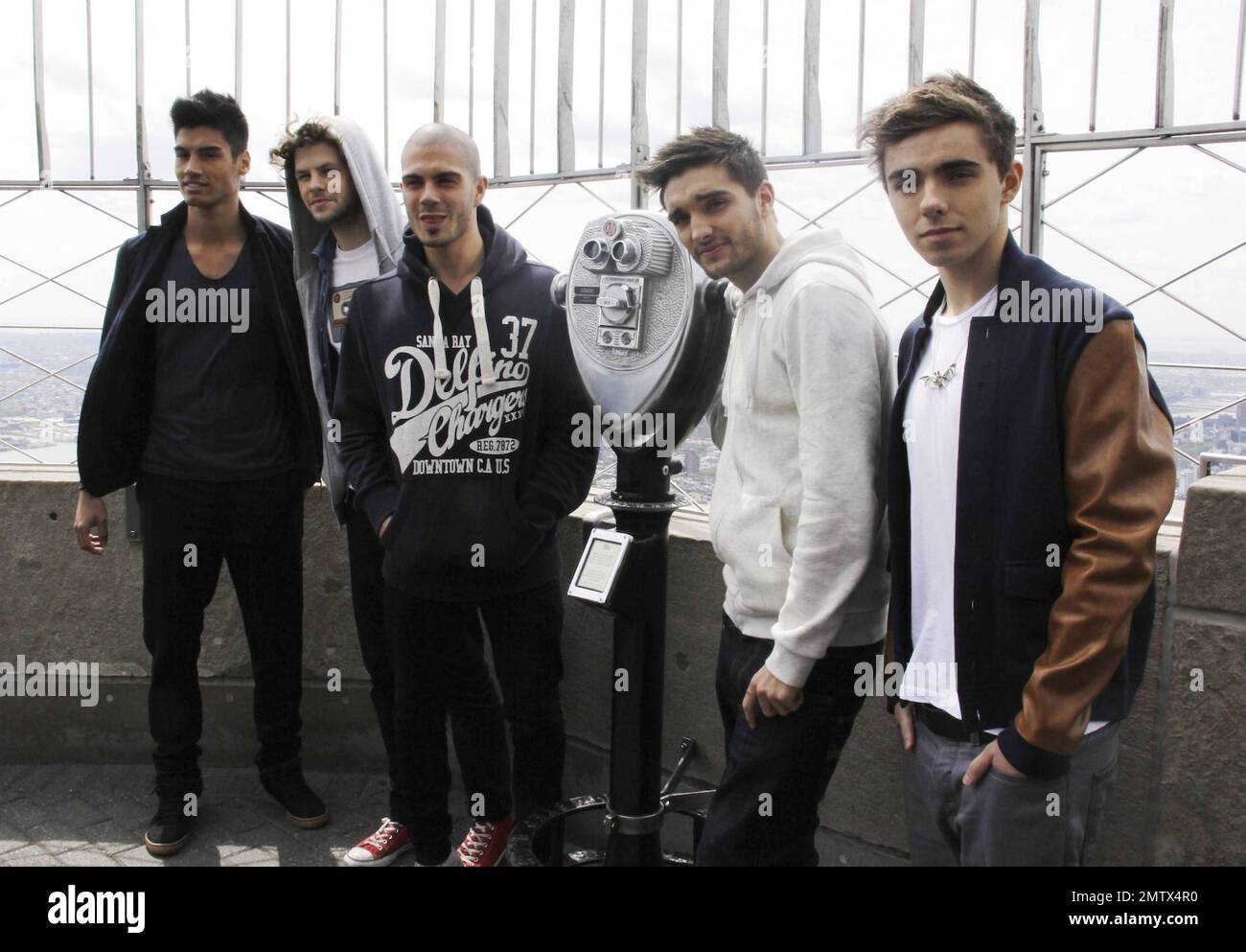 UK boy band The Wanted pose for photos on the observation deck of the ...