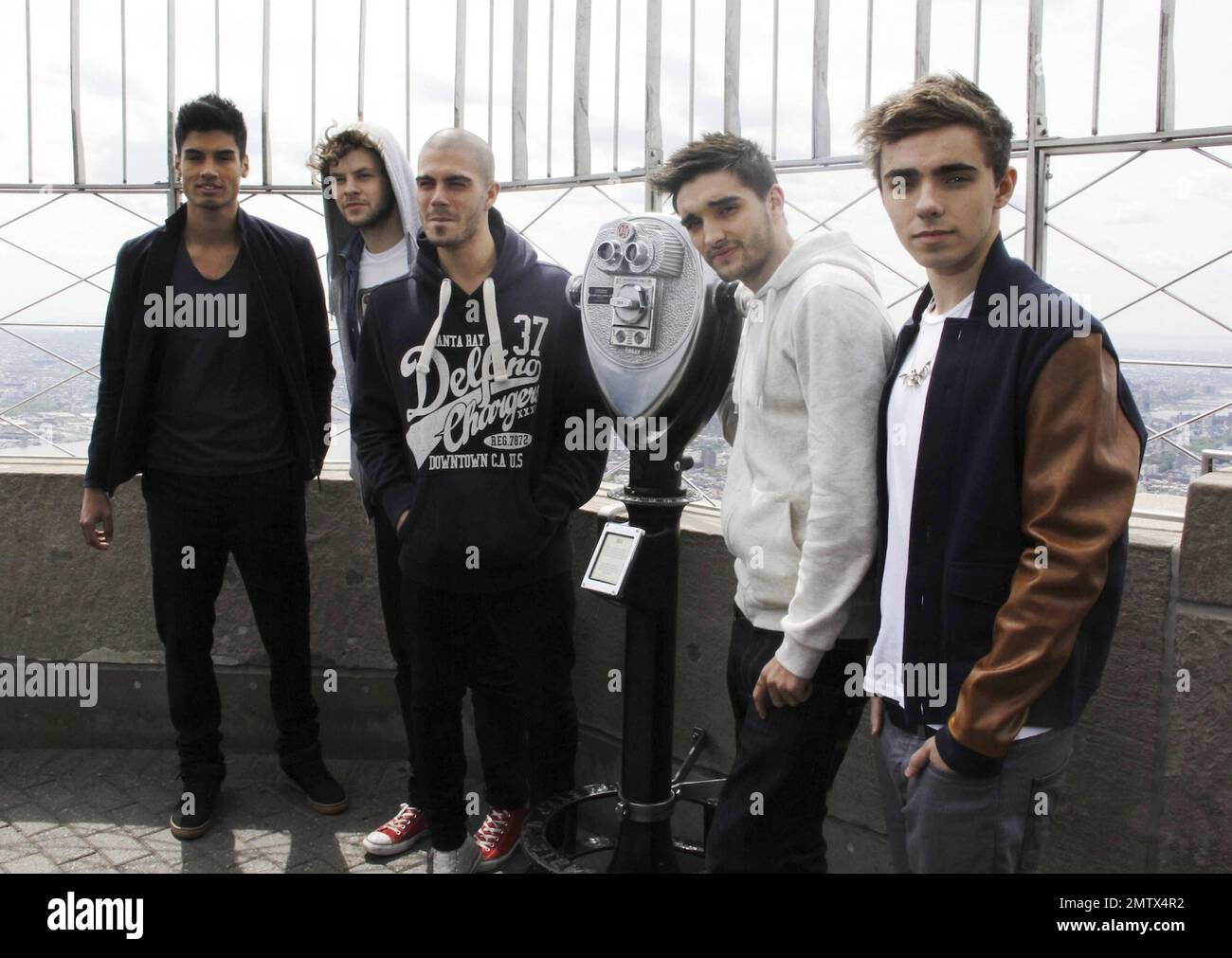 UK boy band The Wanted pose for photos on the observation deck of the ...