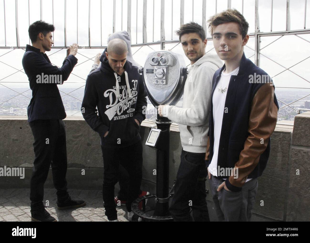 UK boy band The Wanted pose for photos on the observation deck of the ...