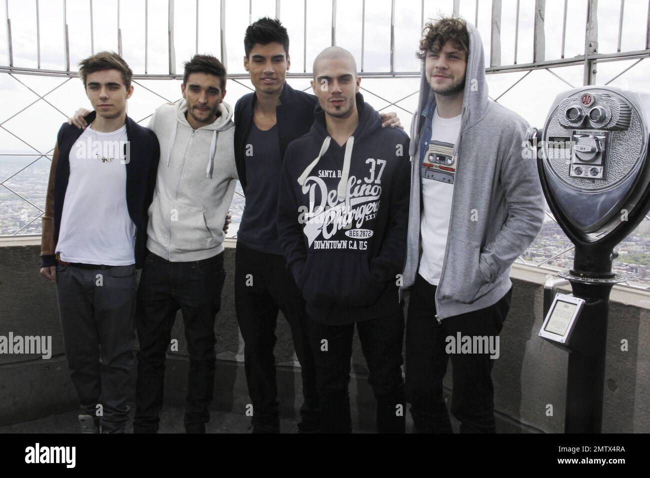 UK boy band The Wanted pose for photos on the observation deck of the ...