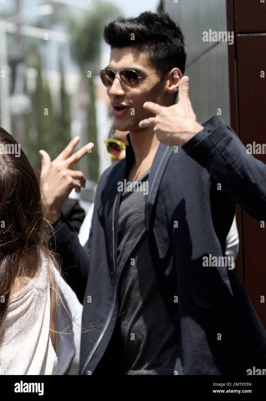 EXCLUSIVE!! Boy band The Wanted greet eager fans as they leave their ...