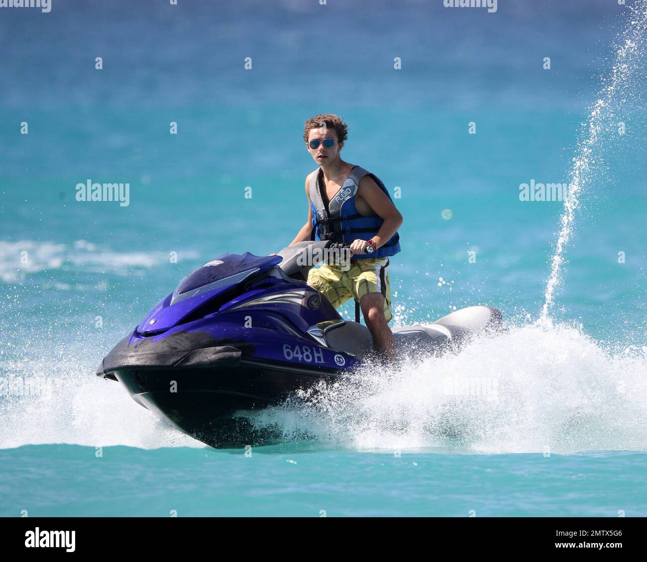 UK boyband The Wanted enjoy the sun and surf during a day of jetskiing ...