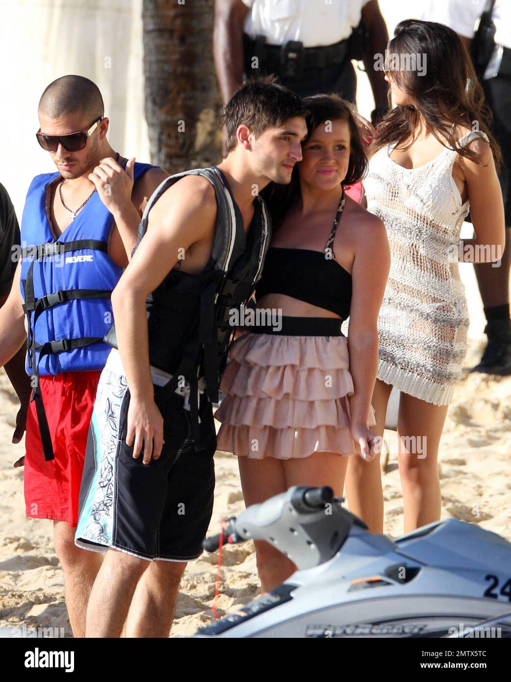 UK boyband The Wanted enjoy the sun and surf during a day of jetskiing ...