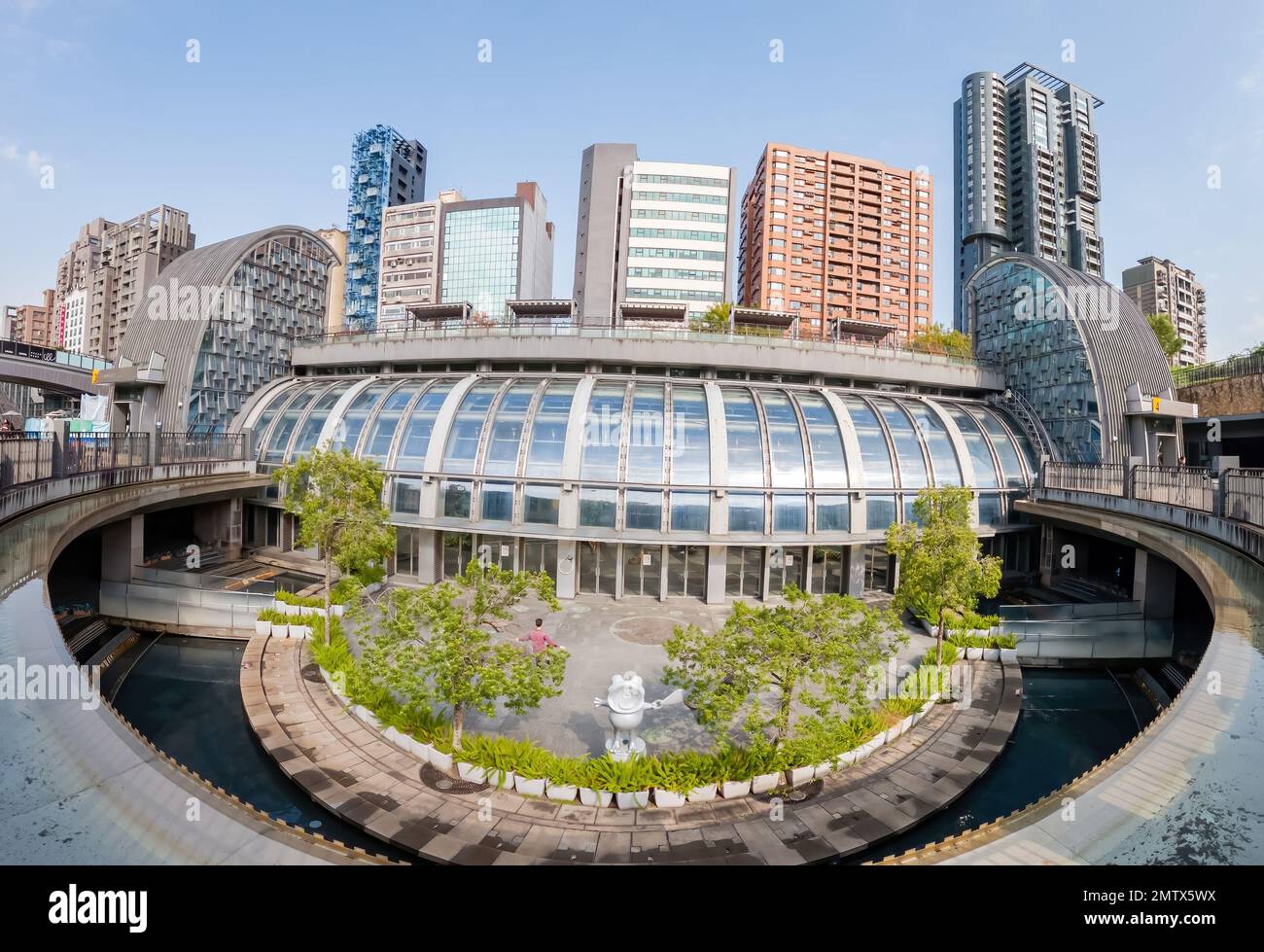 Taipei, DEC 23 2022 - Exterior view of the Daan Park subway station ...