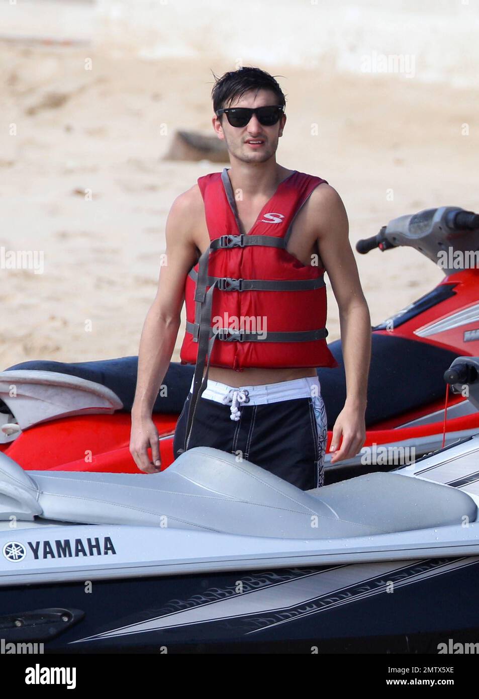 UK boyband The Wanted enjoy the sun and surf during a day of jetskiing ...