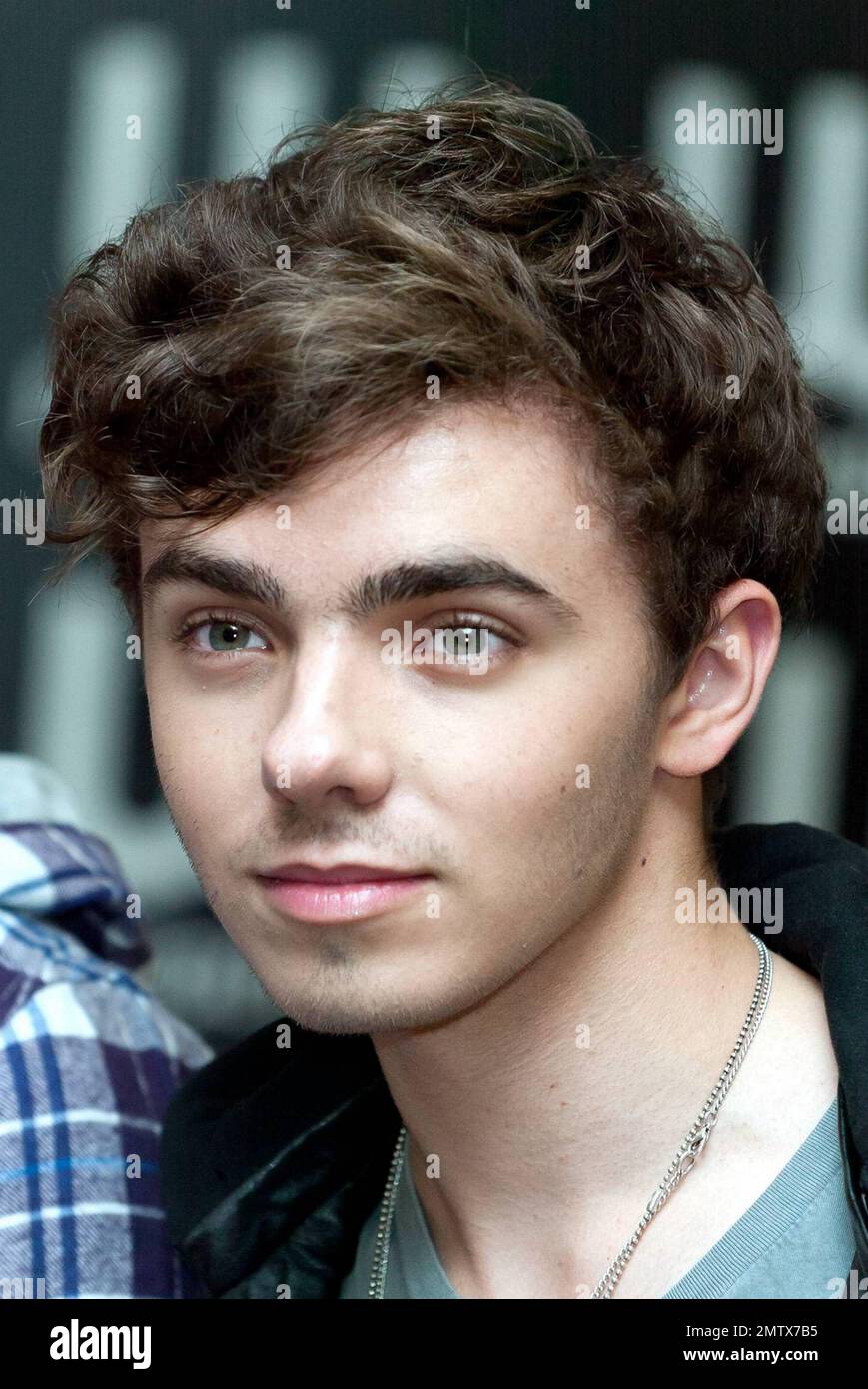 Nathan Sykes of boy band The Wanted at the group's signing of its new ...