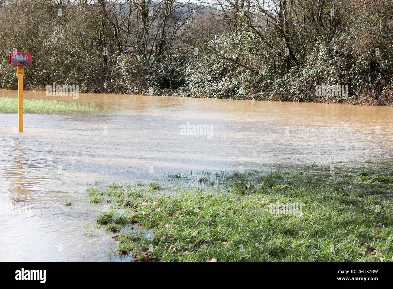 flood in germany hessen Stock Photo - Alamy