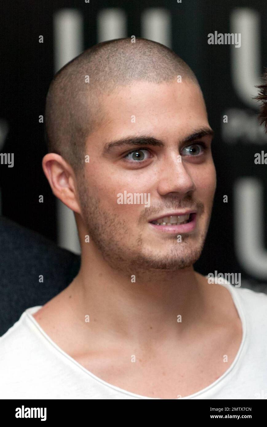 Max George of boy band The Wanted at the group's signing of its new ...