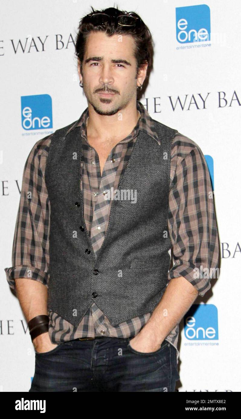In a half-buttoned vest, plaid shirt and unzipped boots Colin Farrell ...