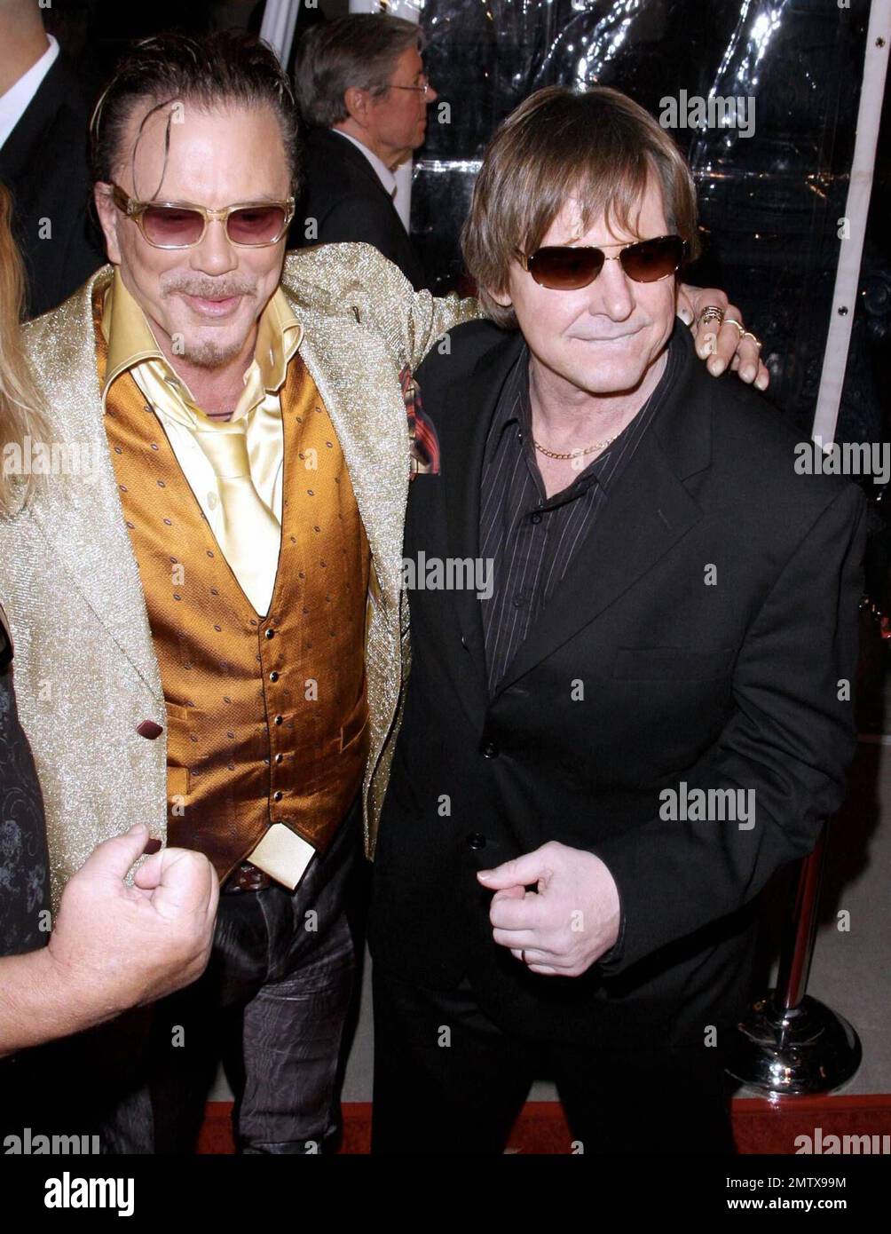Mickey Rourke attends the premiere of "The Wrestler" held at the ...