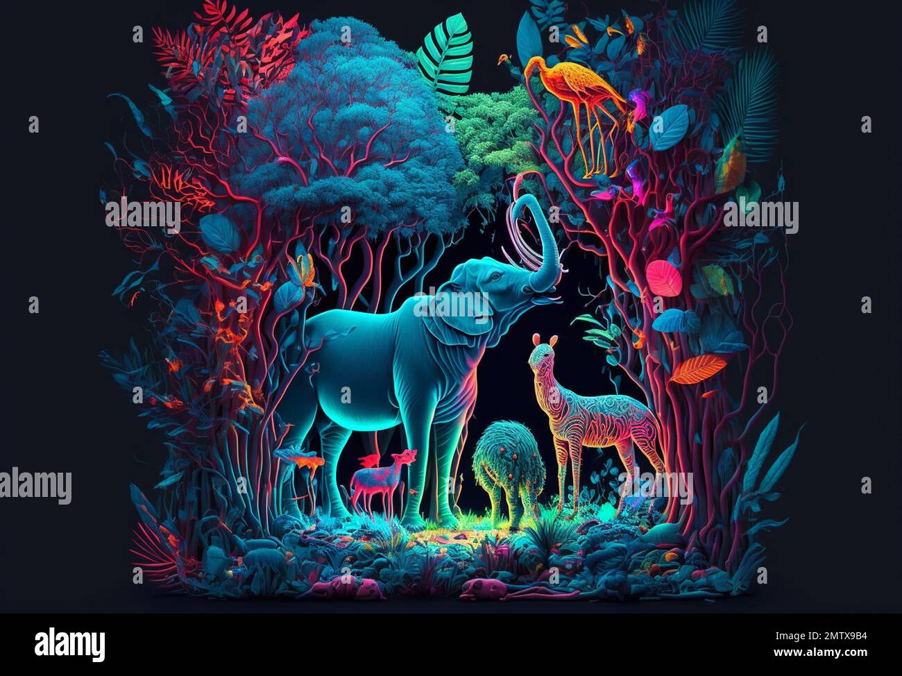 Vibrant bird painting hi-res stock photography and images - Alamy