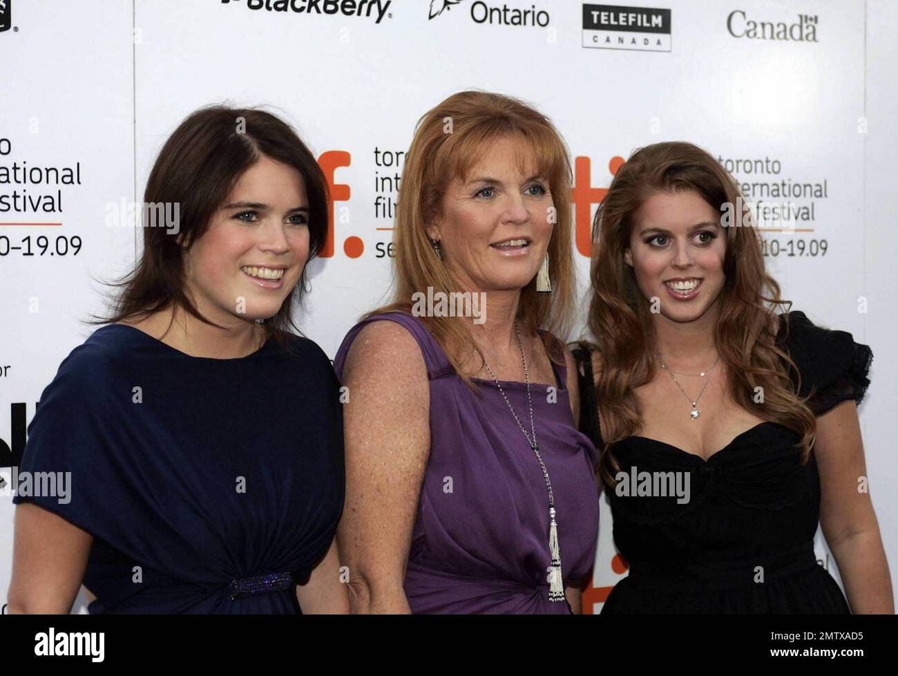 Sarah Ferguson and her daughters Princess Beatrice and Eugene attend ...