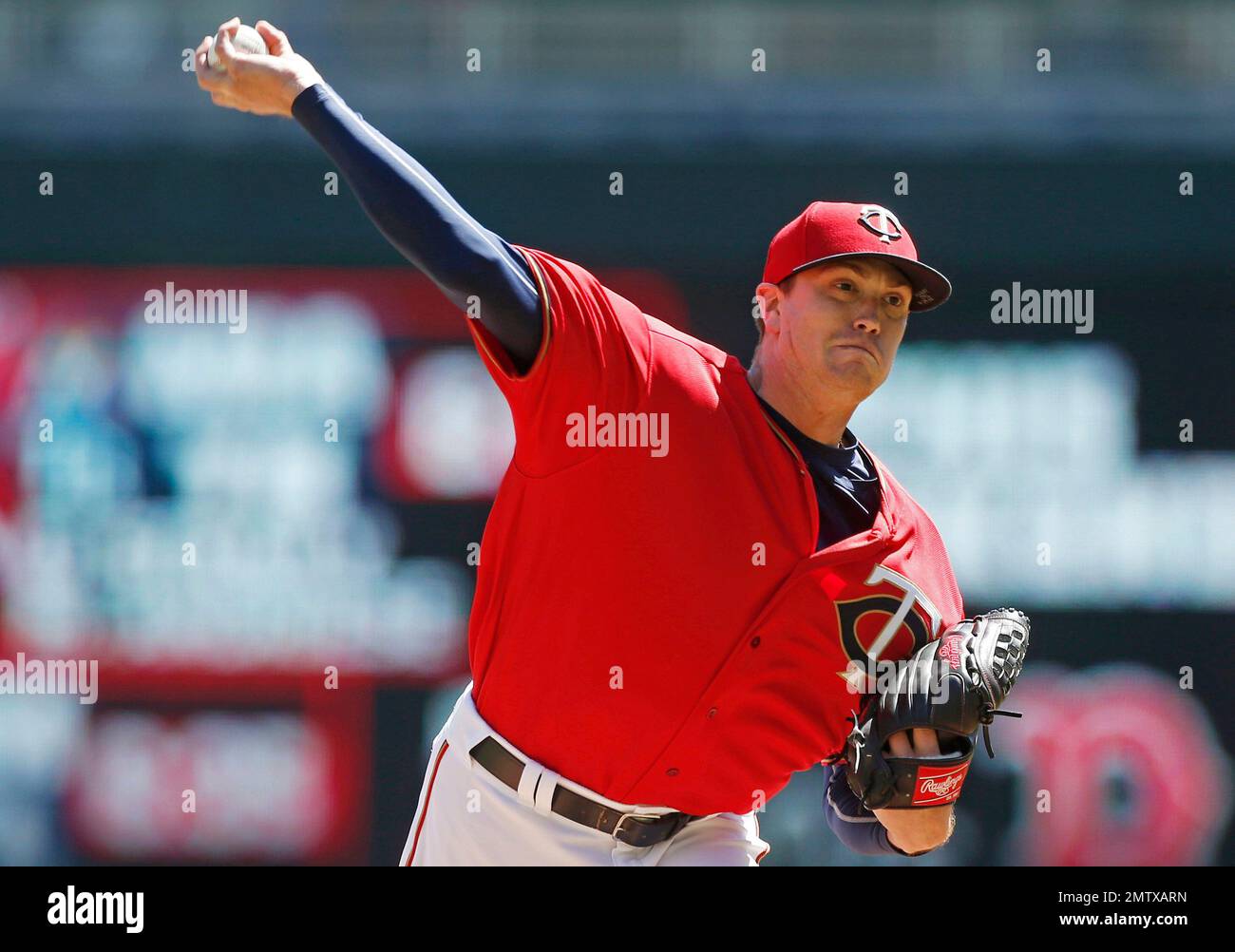 Minnesota Twins pitcher Kyle Gibson throws against the Oakland ...