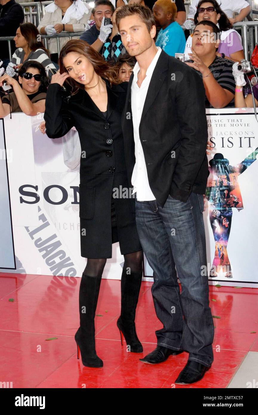 Roselyn Sanchez and Eric Winter at the premiere of Michael Jackson's ...