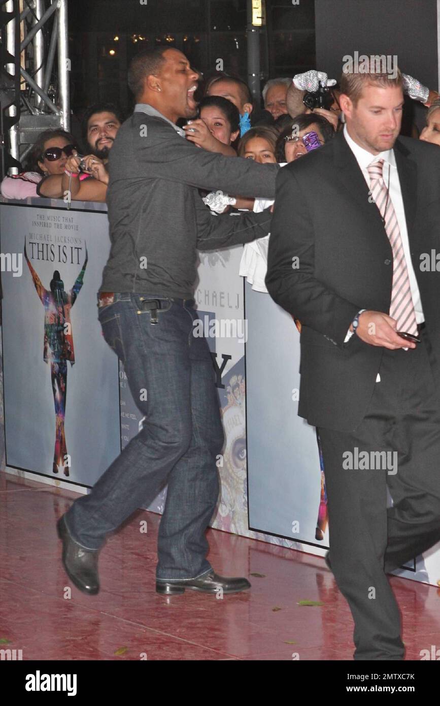 Actor Will Smith arrives for the world premiere of Michael Jackson's "This Is It" at the Nokia ...
