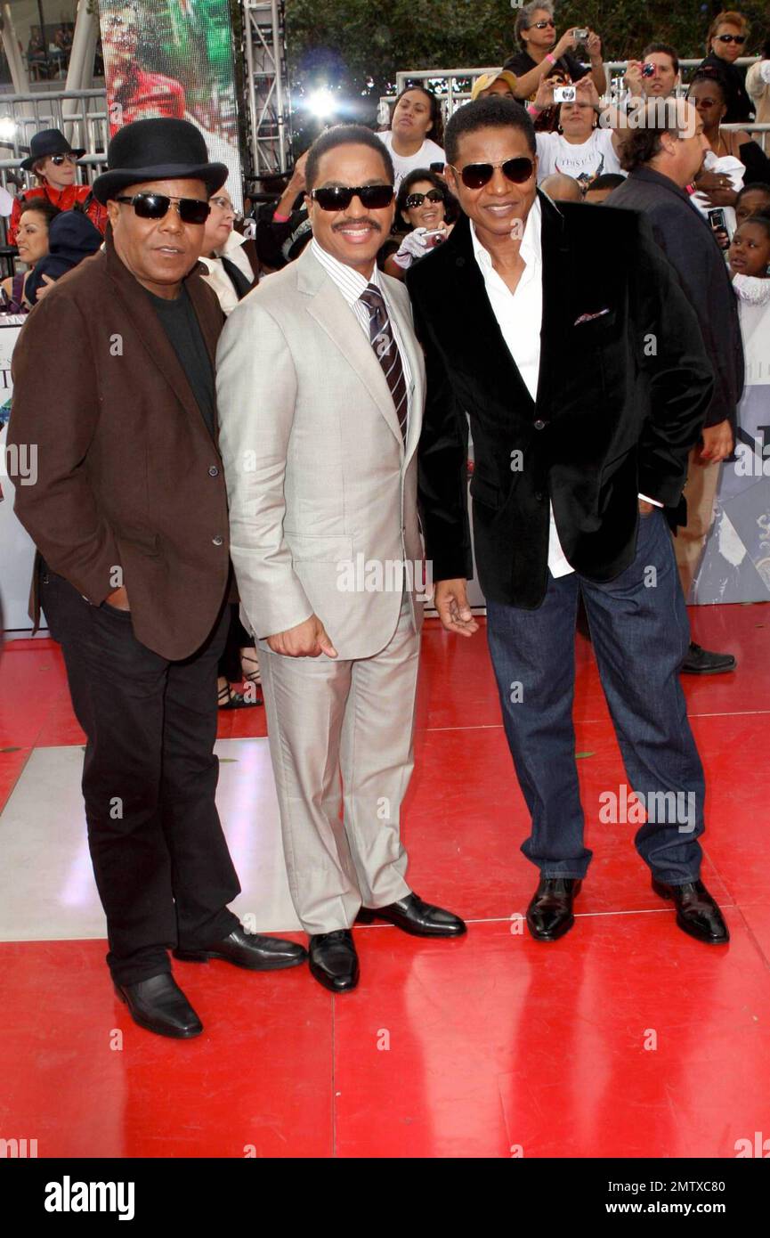 Jackie Jackson, Tito Jackson, Marlon Jackson at the premiere of Michael ...