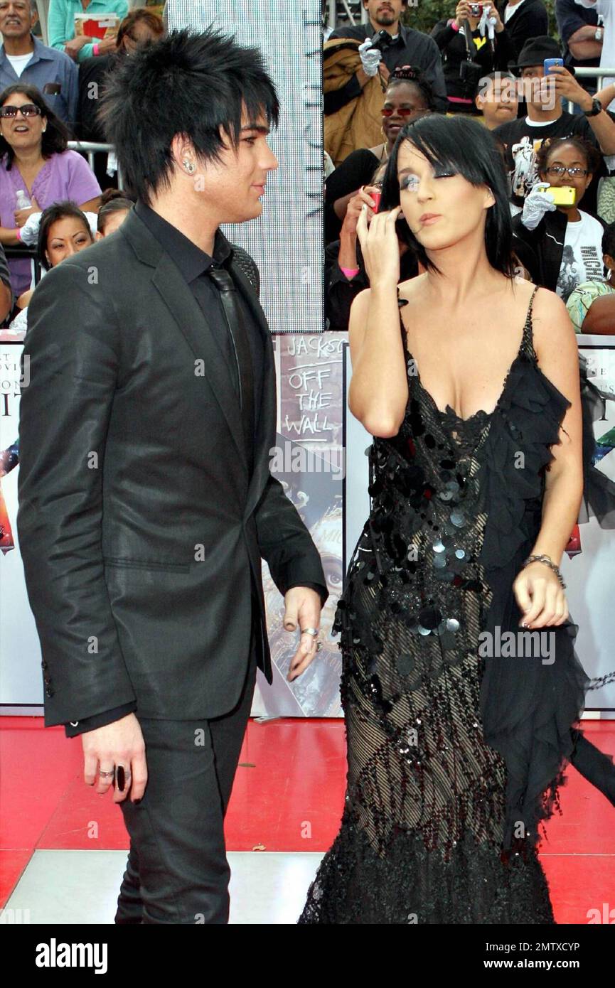Katy Perry and Adam Lambert arrive for the world premiere of Michael ...