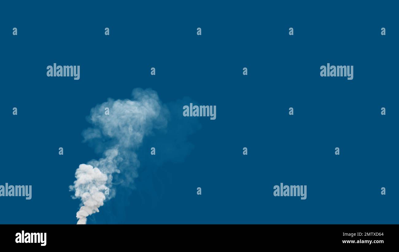 white thick contamination smoke column emission from power plant ...