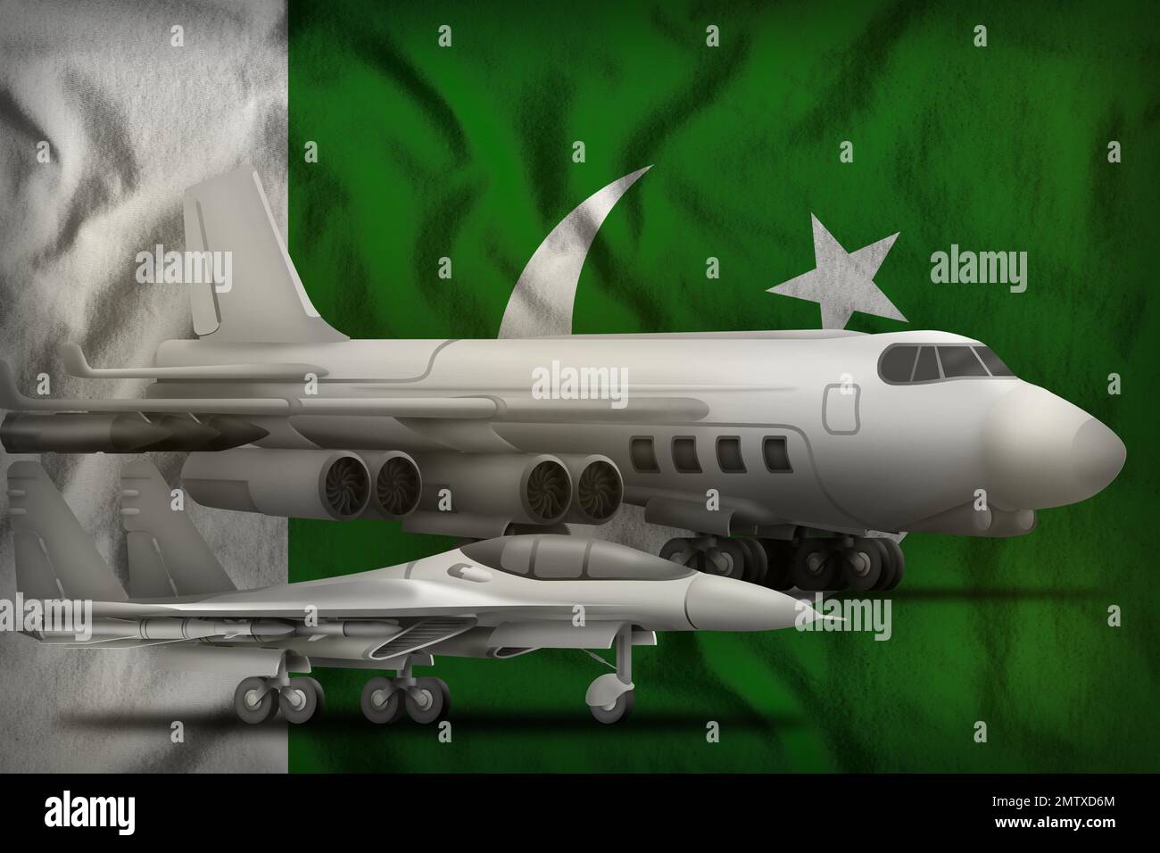 air forces on the Pakistan flag background. Pakistan air forces concept ...