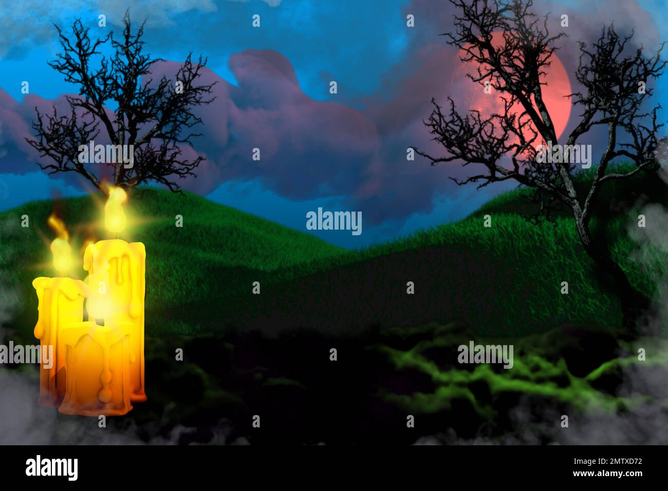 Halloween colorful creepy night texture - background design template 3D ...