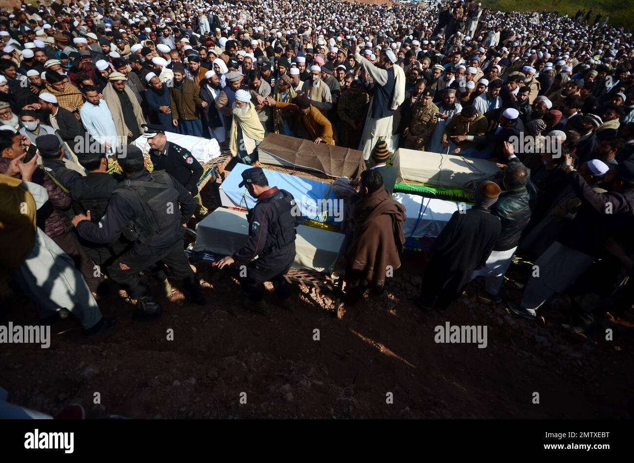 kohat, Khyber Pakhtunkhwa, Pakistan: January 30, 2023, People attend ...