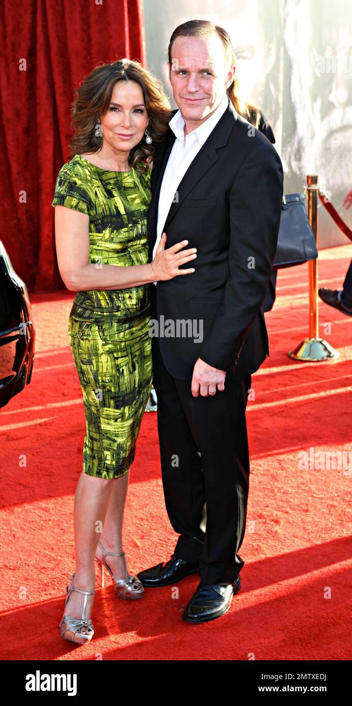 Jennifer Grey and Clark Gregg at the premiere of "Thor" at the El ...