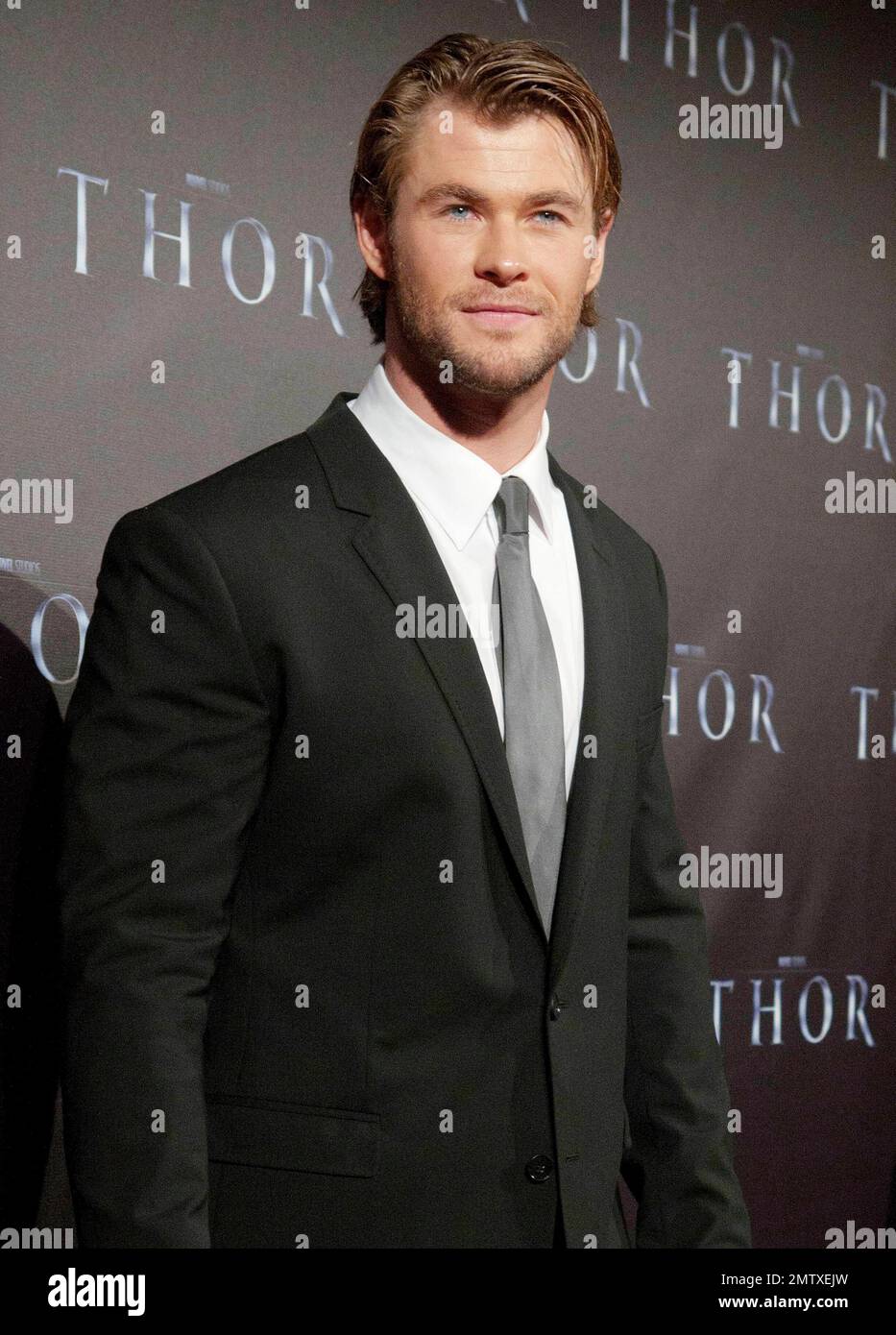 Australian actor Chris Hemsworth poses for photographers at the world ...