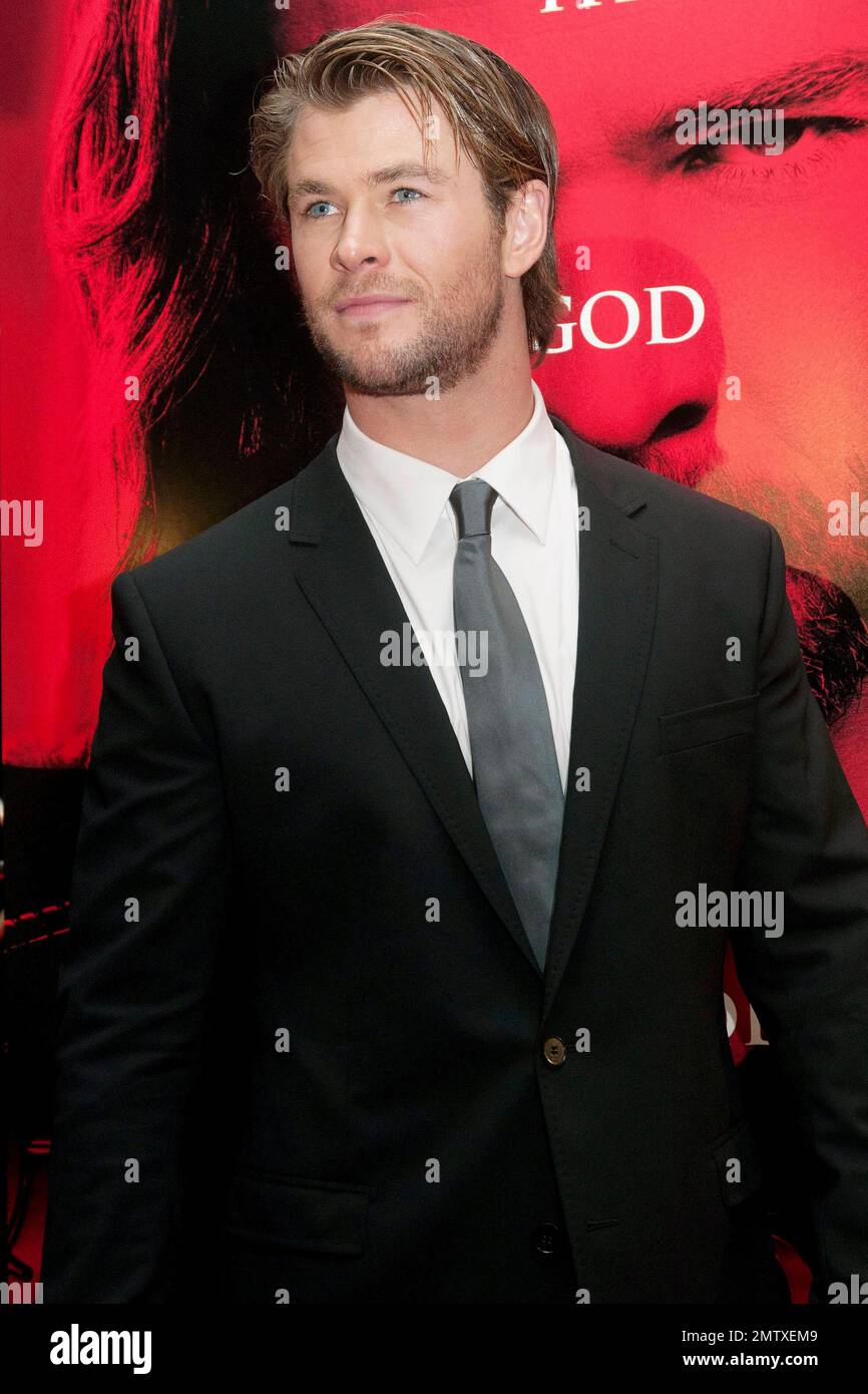 Australian actor Chris Hemsworth poses for photographers at the world ...