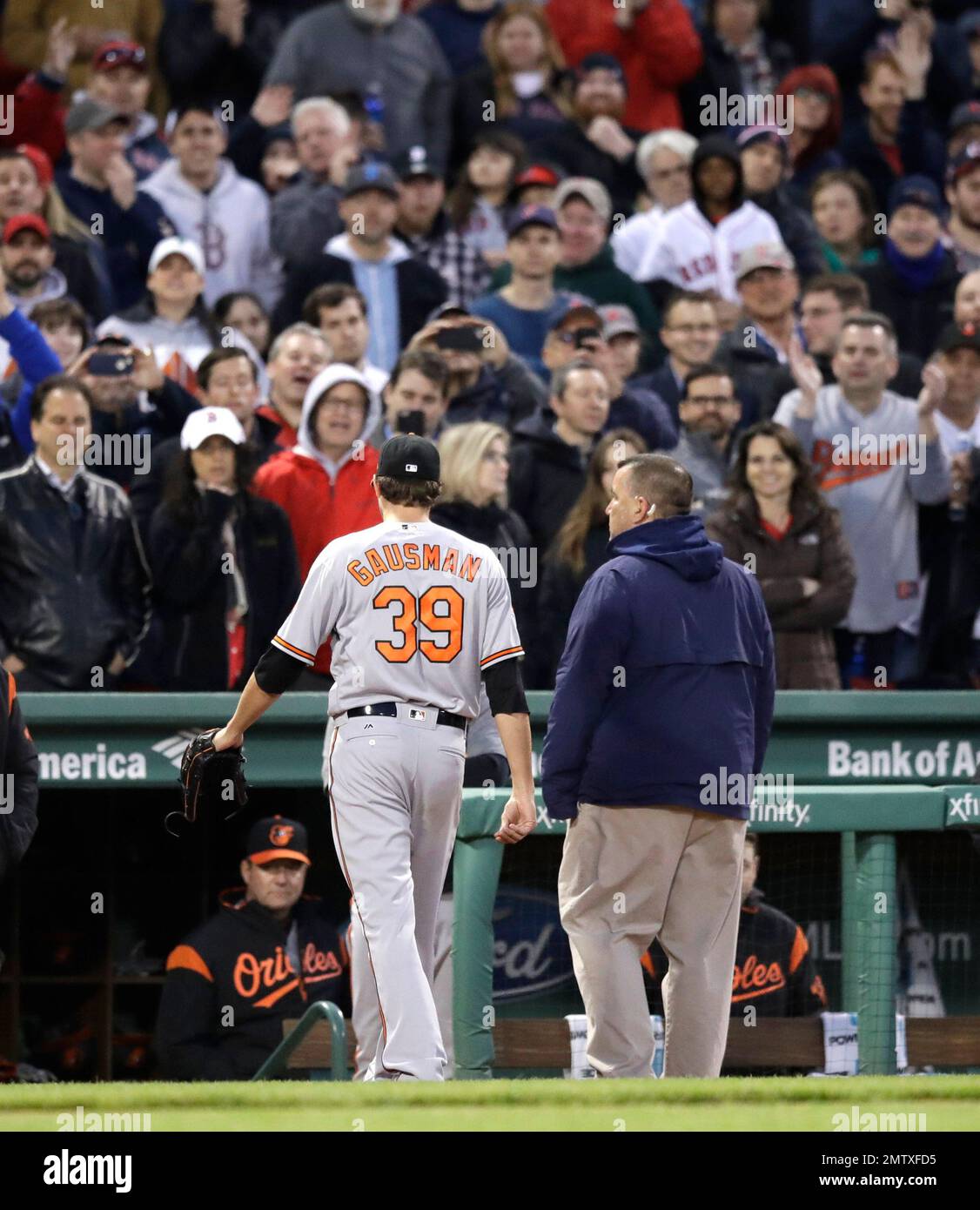 Baltimore Orioles starting pitcher Kevin Gausman heads to the dugout ...