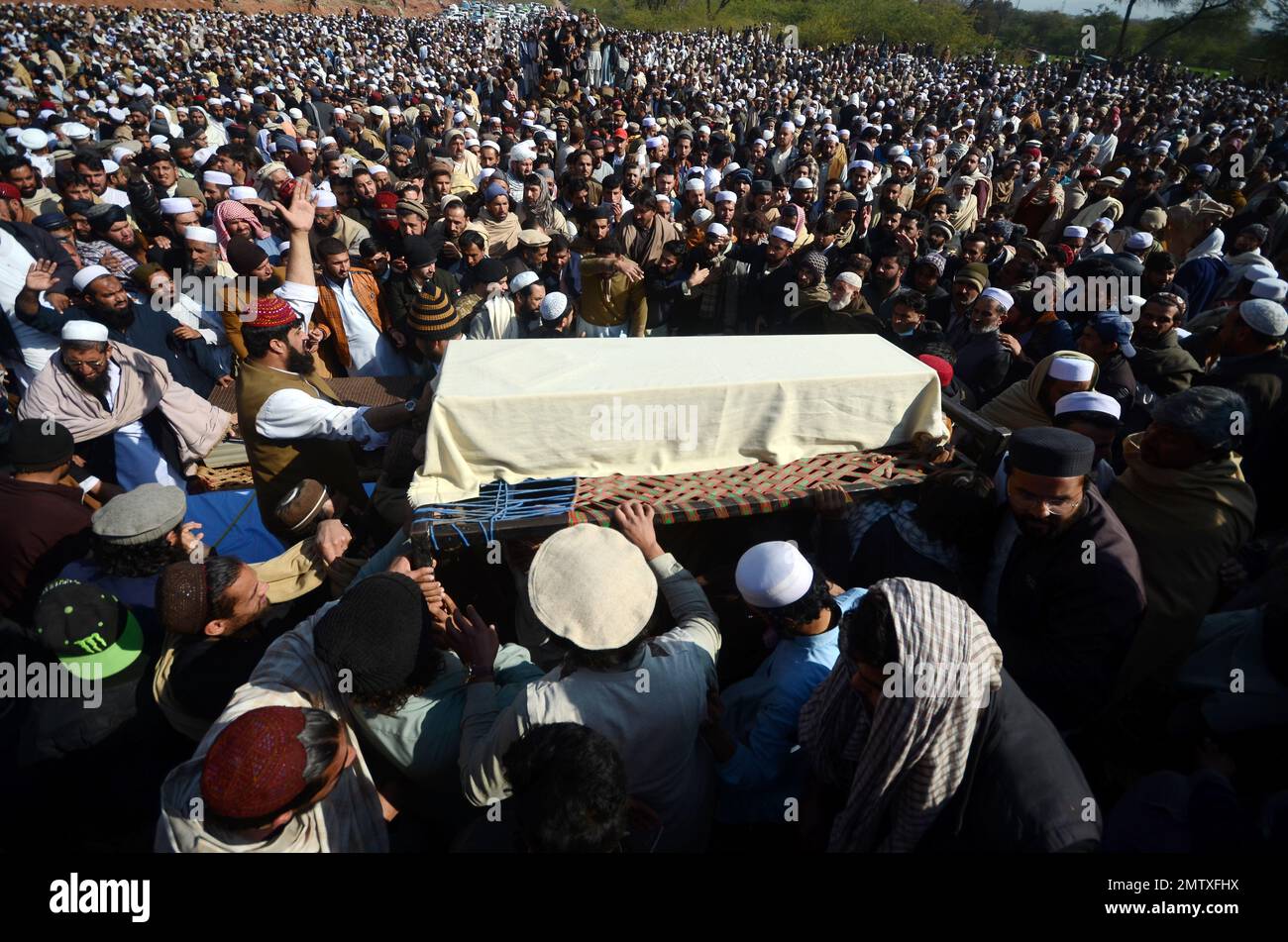 kohat, Khyber Pakhtunkhwa, Pakistan: January 30, 2023, People attend ...