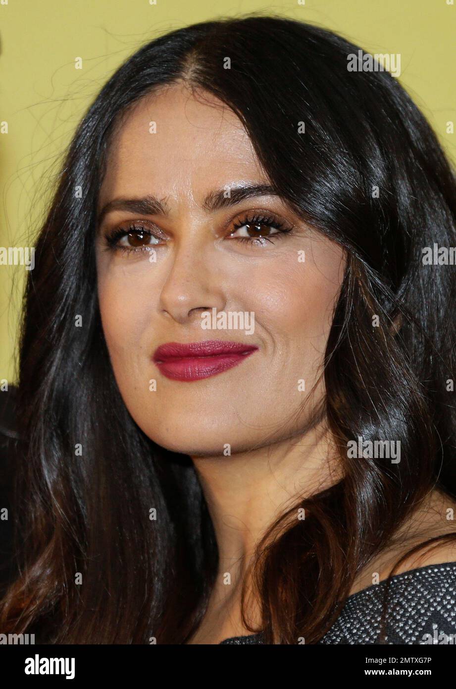 Mexican actress Salma Hayek poses for photos during a news conference ...