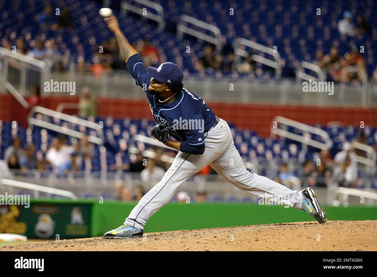 Tampa Bay Rays relief pitcher Alex Colome throws during the ninth ...