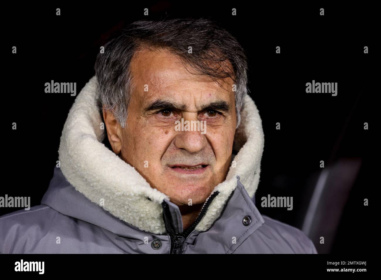ISTANBUL, TURKEY - JANUARY 31: Coach Senol Gunes of Besiktas JK during ...