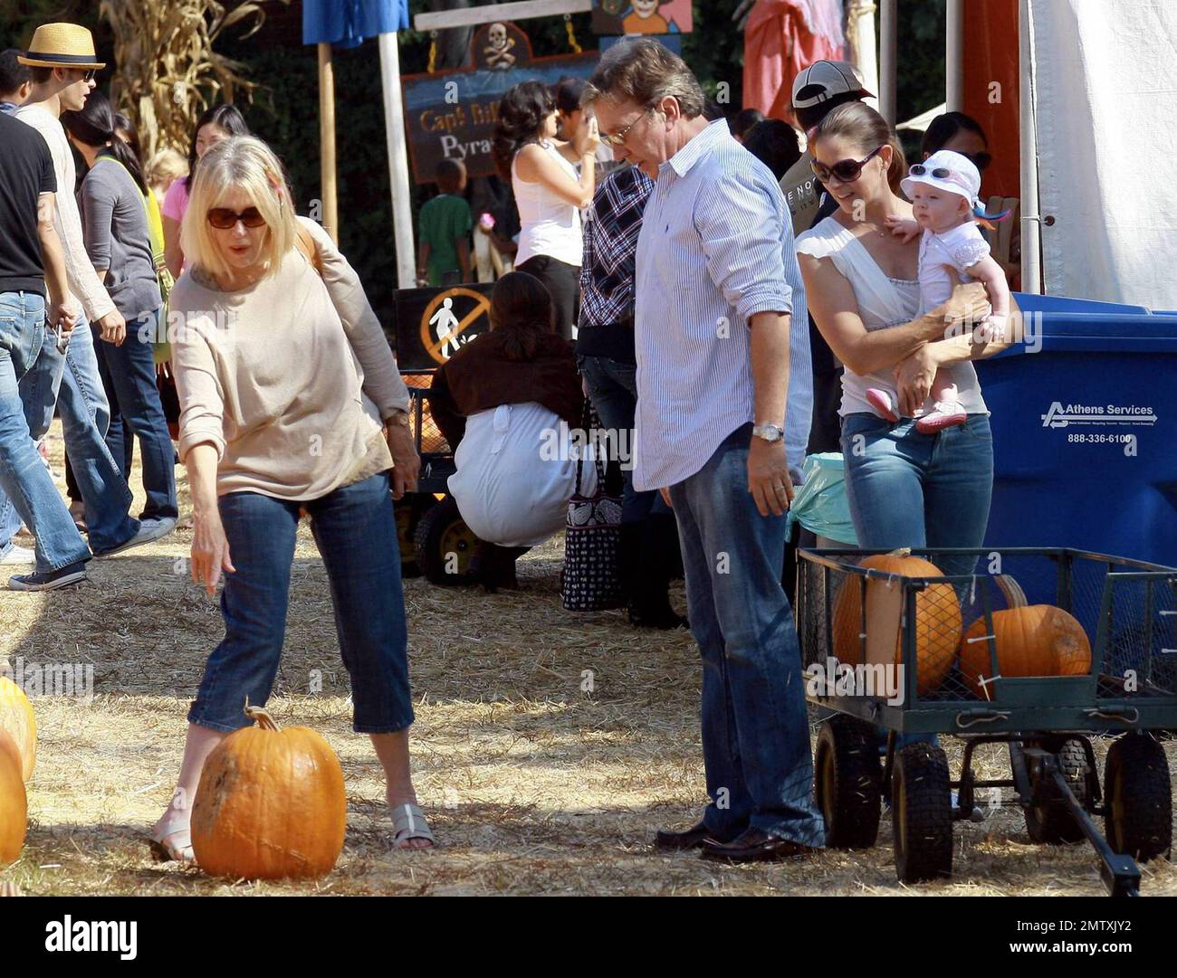 Actor Tim Allen shows off the pumpkin he's chosen for Halloween after ...