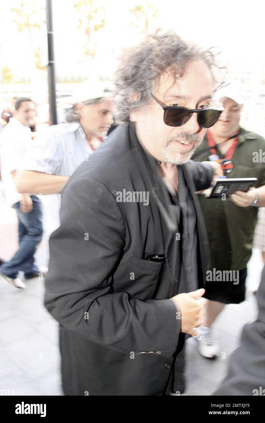 Director Tim Burton arrives at his hotel during Comic-Con San Diego ...