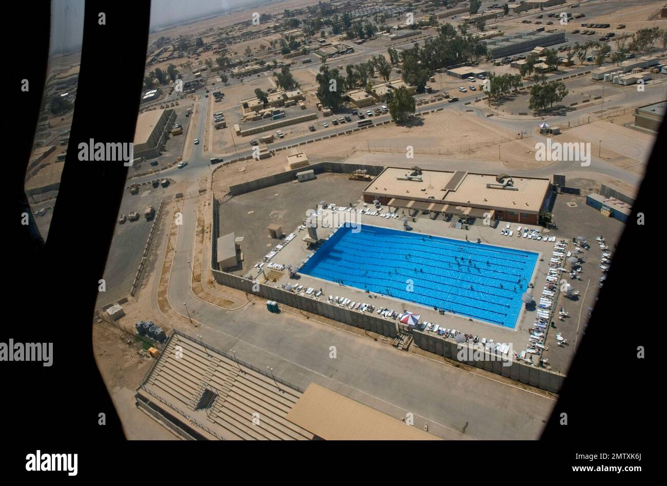 FILE - This August 2005 file photo shows the swimming pool at Balad air ...