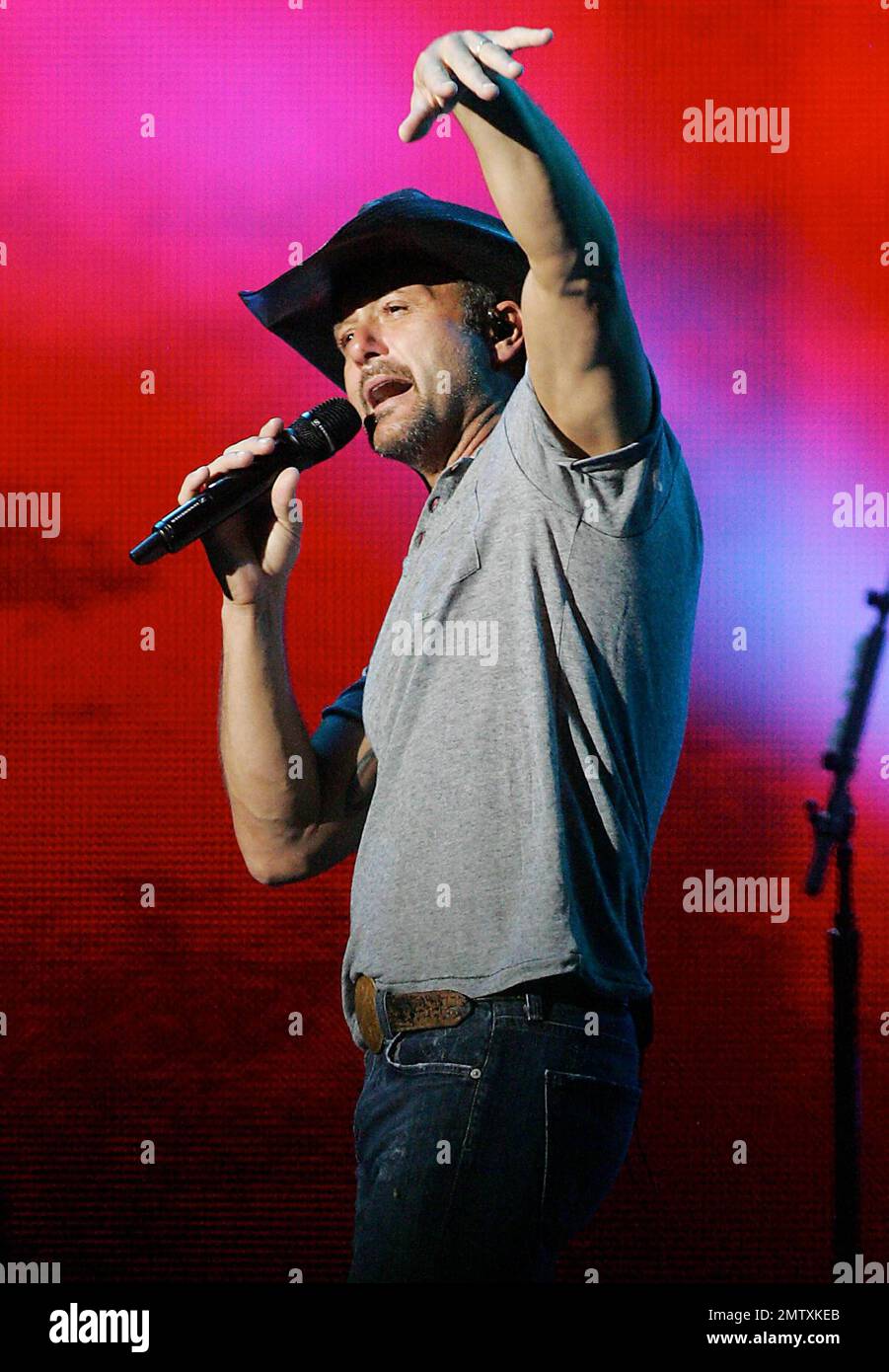 Country singer Tim McGraw performs live at the Cruzan Amphitheatre ...