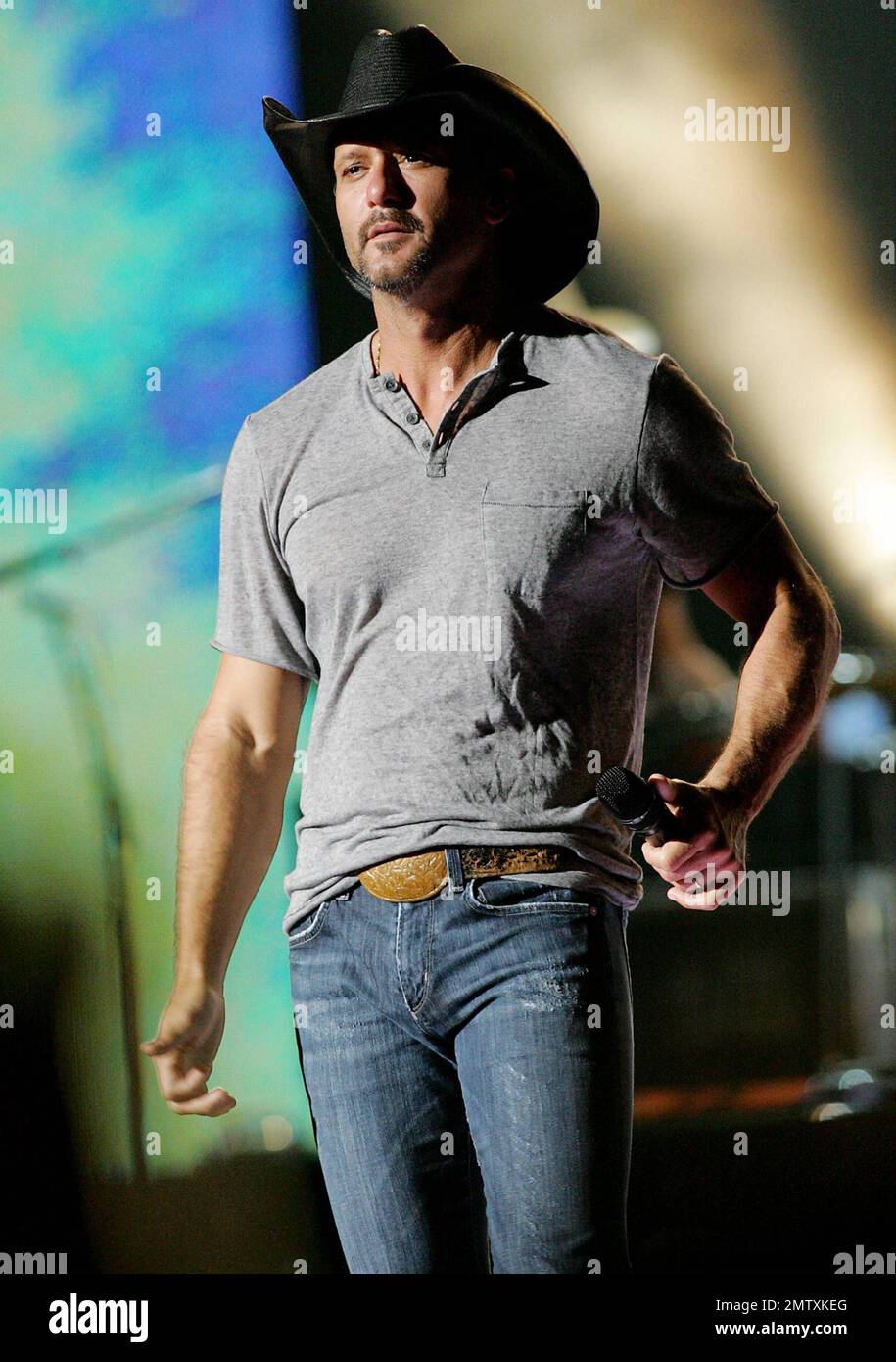 Country singer Tim McGraw performs live at the Cruzan Amphitheatre ...