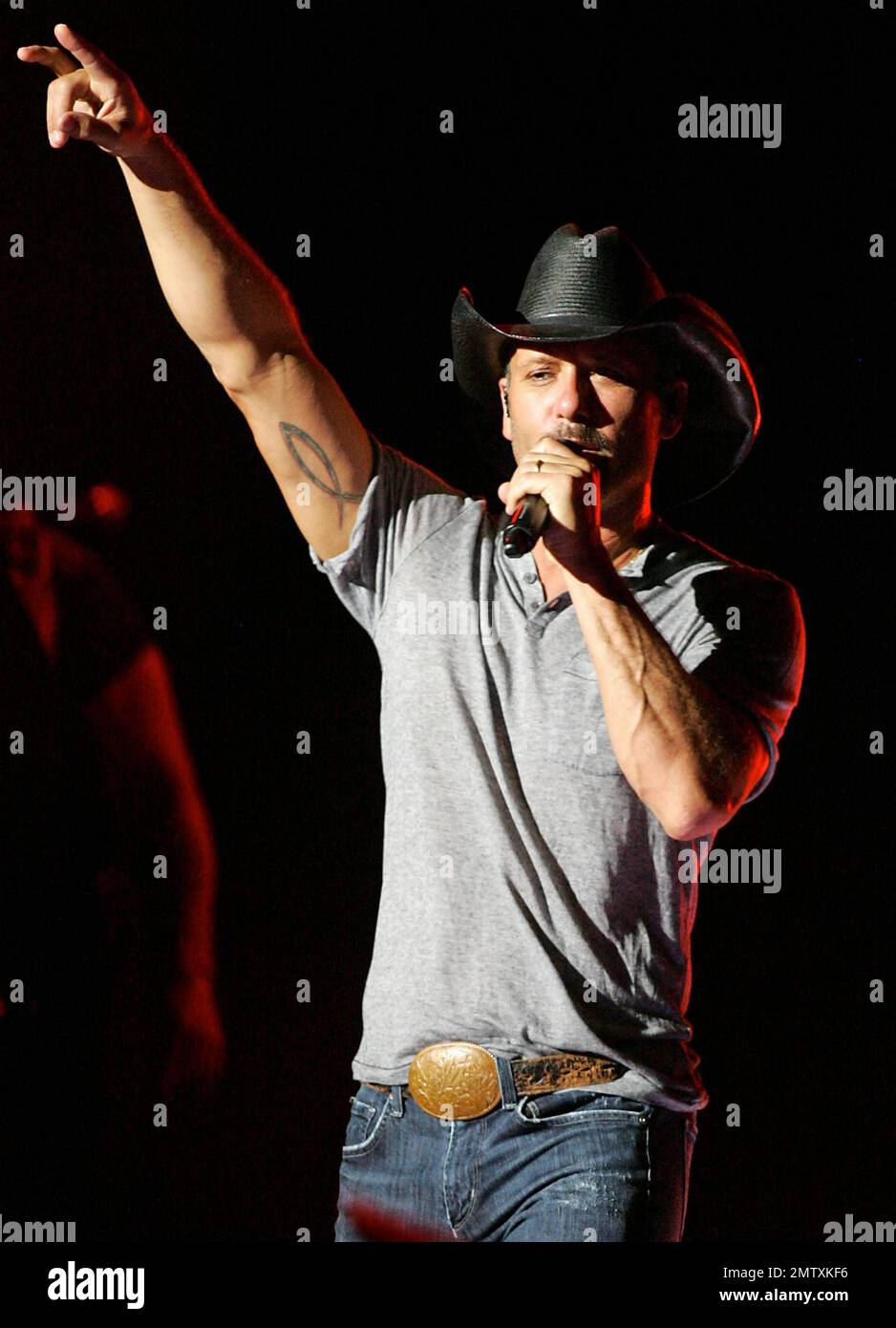 Country singer Tim McGraw performs live at the Cruzan Amphitheatre ...
