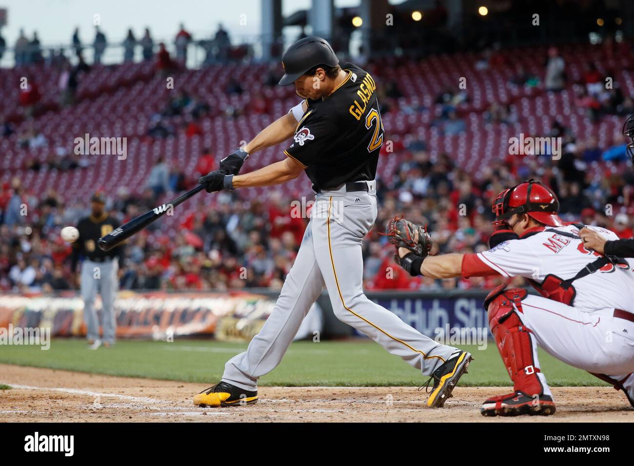 Pittsburgh Pirates' Tyler Glasnow hits a two-run single off Cincinnati ...