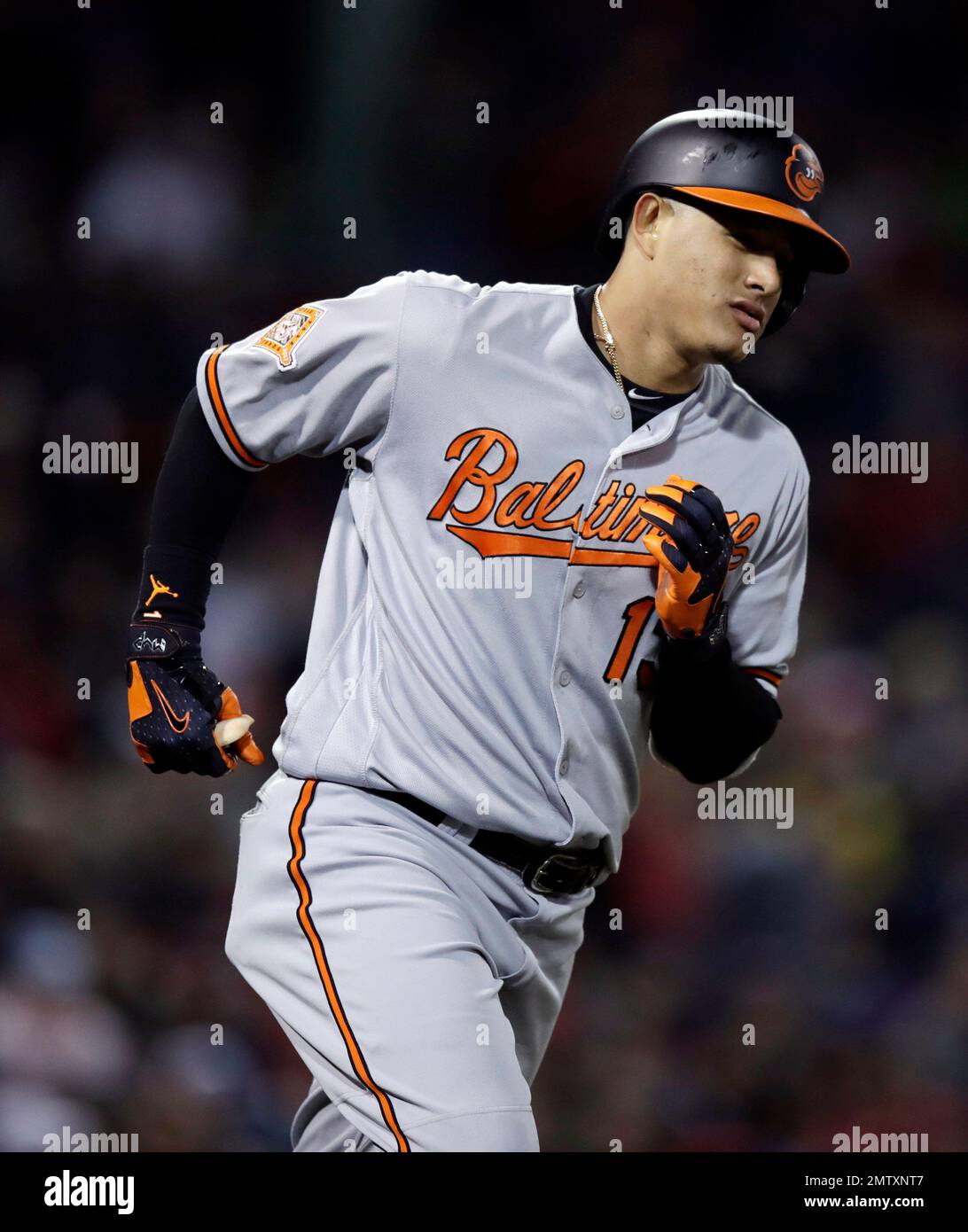 Baltimore Orioles' Manny Machado rounds the bases on his solo home run ...