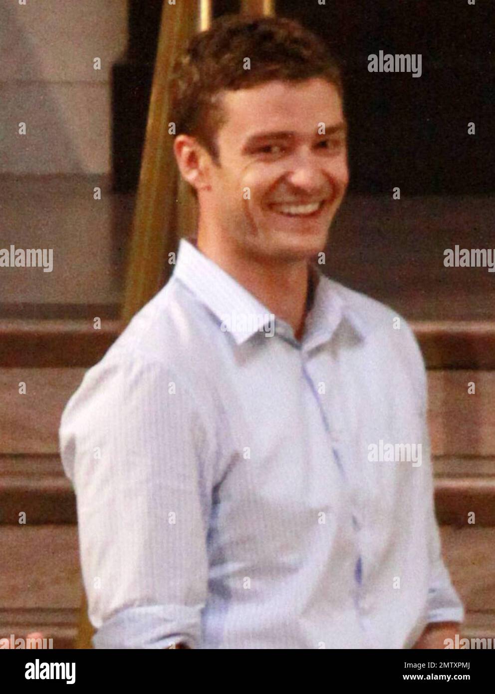 Justin Timberlake and Mila Kunis film scenes with a large dancing, arm ...