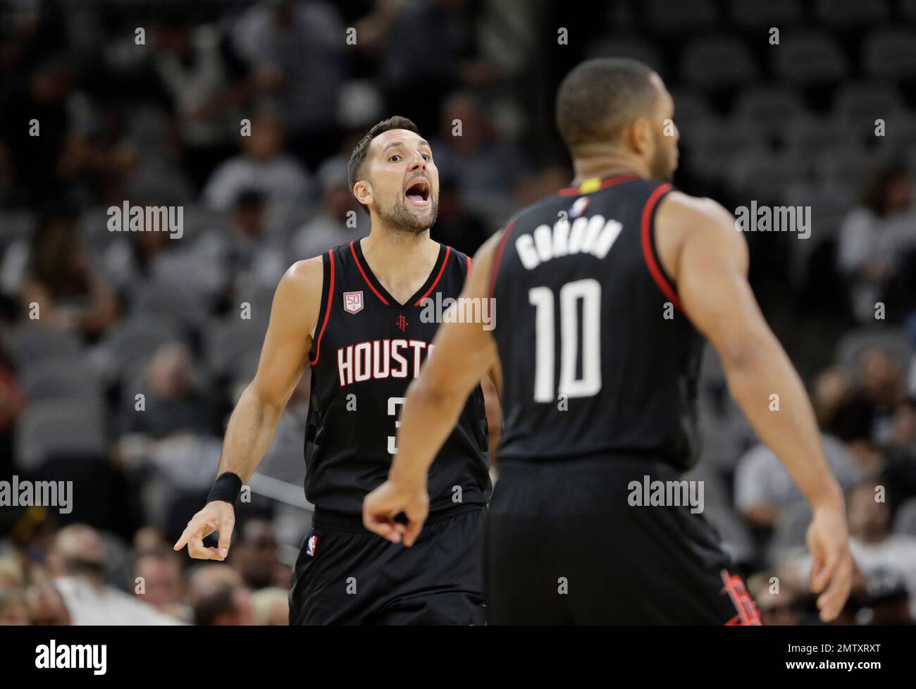 Houston Rockets forward Ryan Anderson (3) and guard Eric Gordon (10 ...
