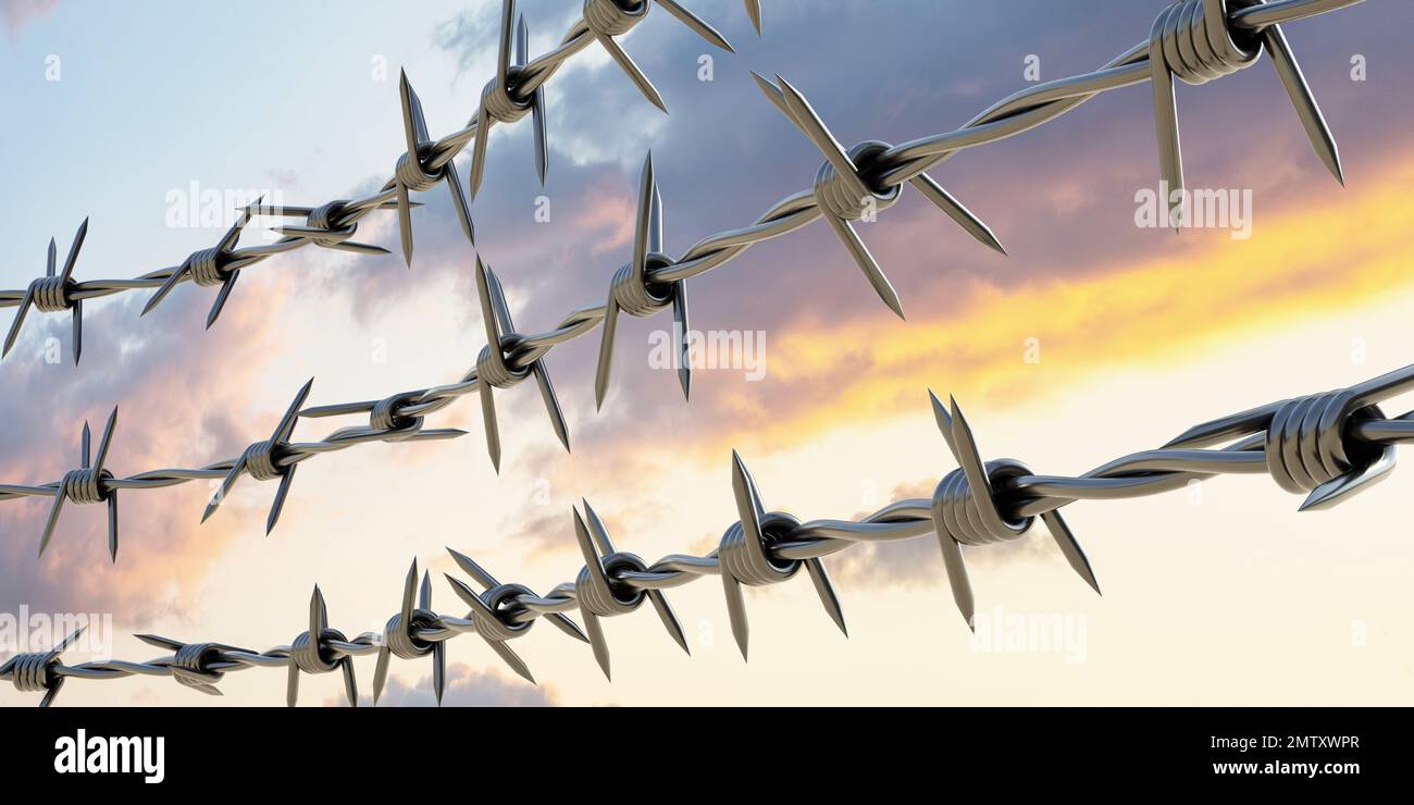 Barbed wires fence hi-res stock photography and images - Alamy