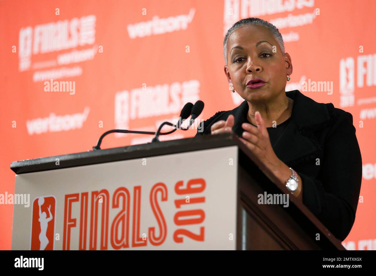 FILE - In this Sunday, Oct. 9, 2016, file photo, WNBA President Lisa ...