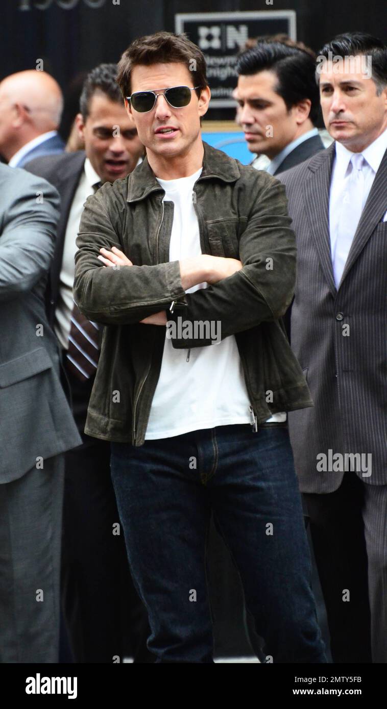 Tom Cruise films scenes on the set of his new movie "Oblivion." The ...