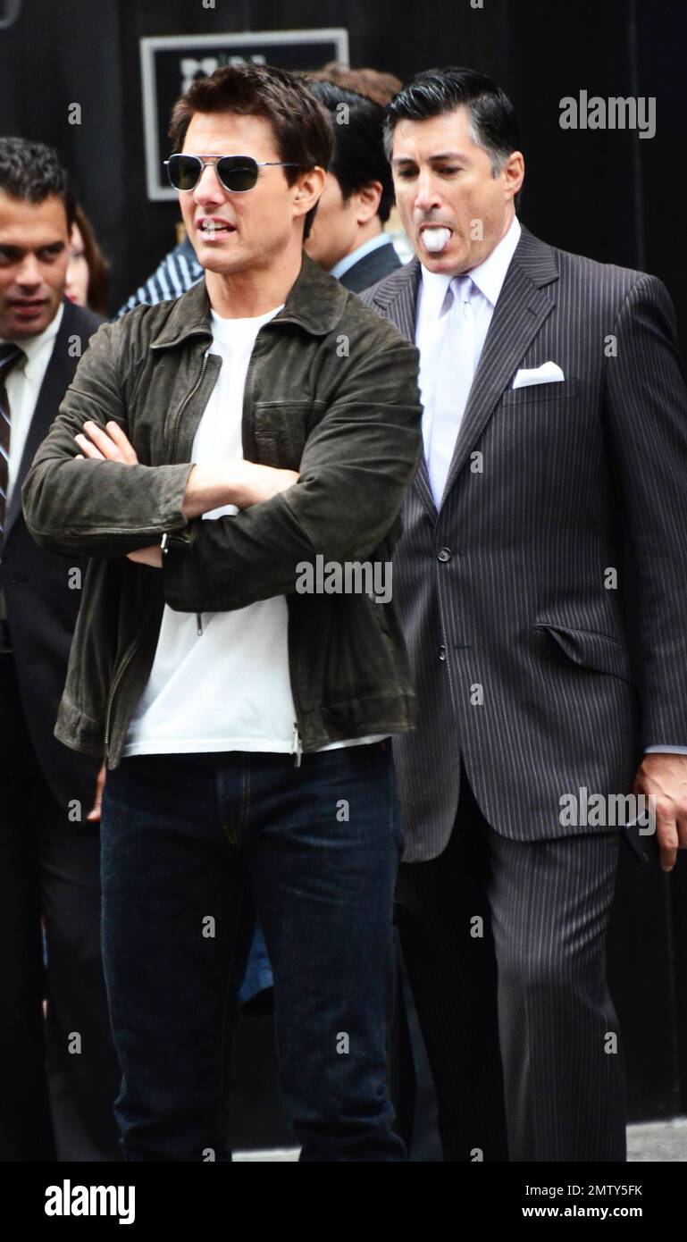 Tom Cruise films scenes on the set of his new movie "Oblivion." The ...