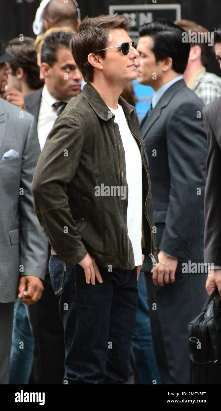 Tom Cruise films scenes on the set of his new movie "Oblivion." The ...