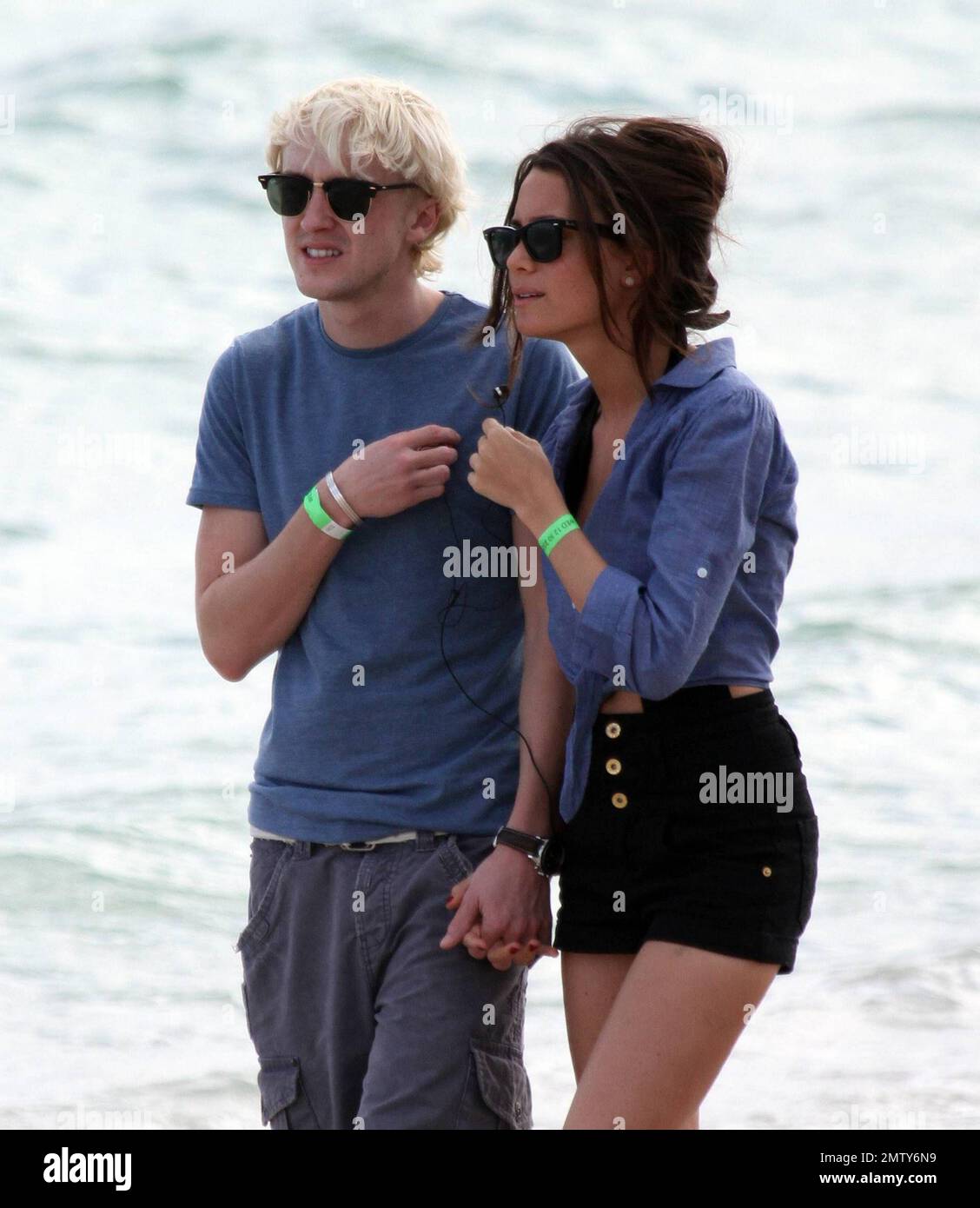 Tom Felton and Jade Gordon spend another day at their luxury hotel, the ...